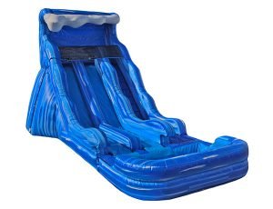 17' DUAL Lane Blue Wave Dual Inflatable Waterslide - Kicks and Giggles ...
